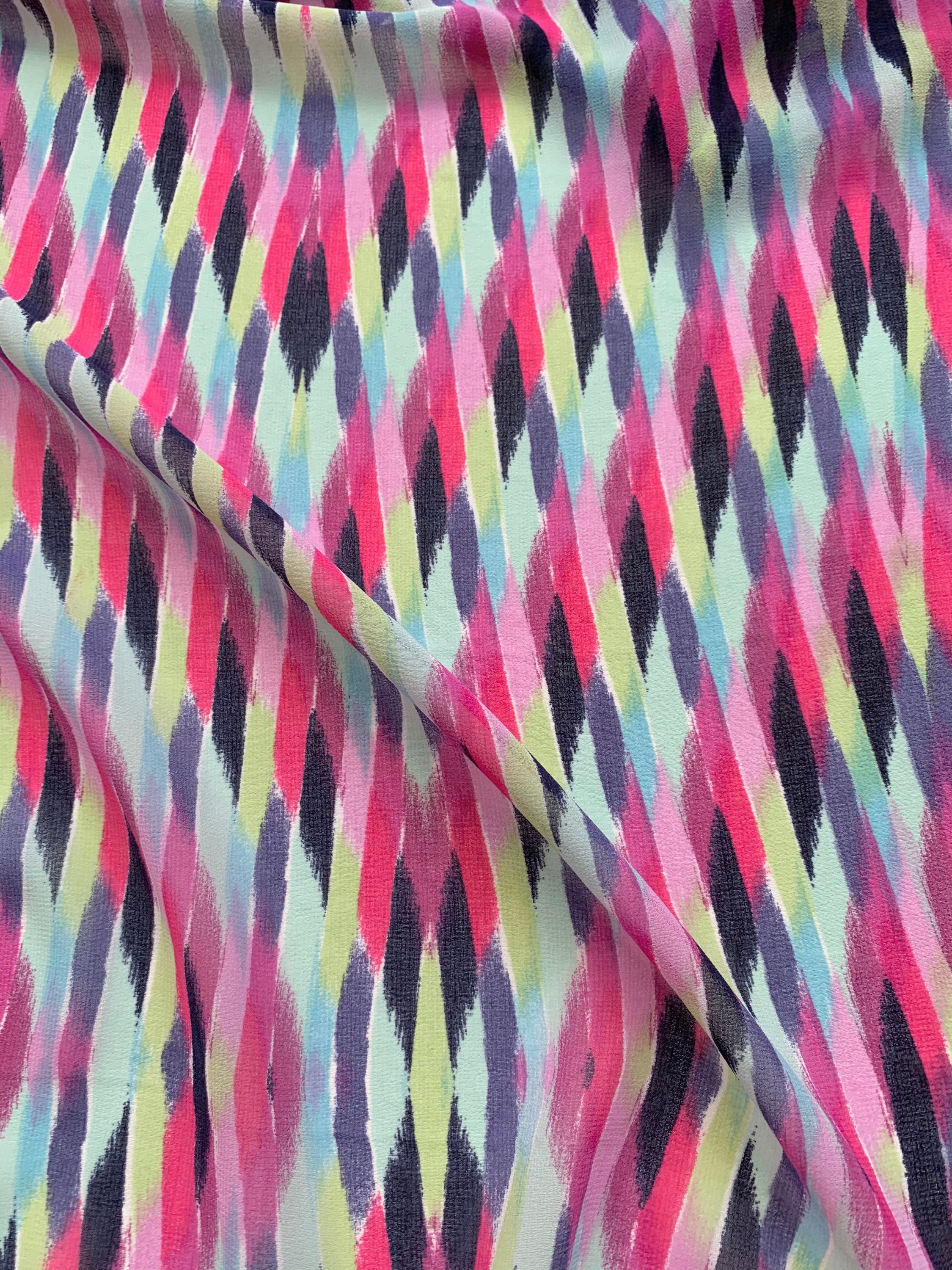 Colorful Geometric Prism Print High Multi Chiffon Beautiful | Etsy