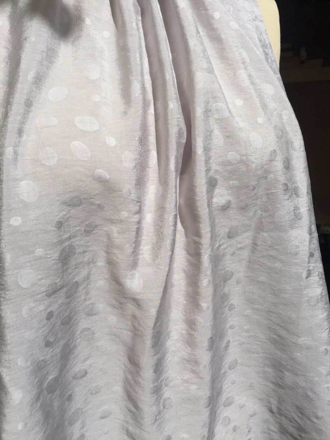 Gorgeous Airy Grey Silver Jacquard Woven Fabric Lightweight 1 | Etsy