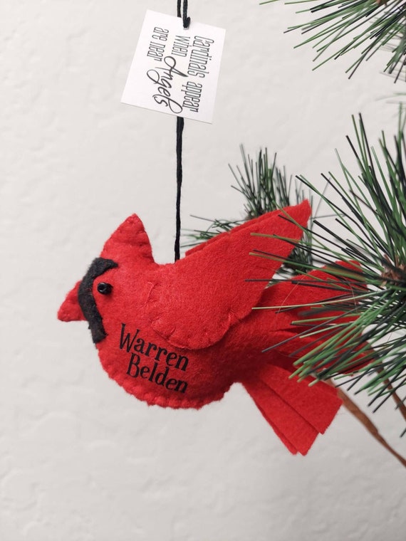 Custom Personalized Felt Cardinal Ornament | Etsy