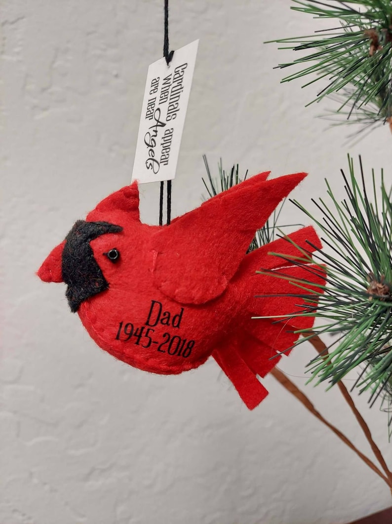Custom Personalized Felt Cardinal Ornament | Etsy