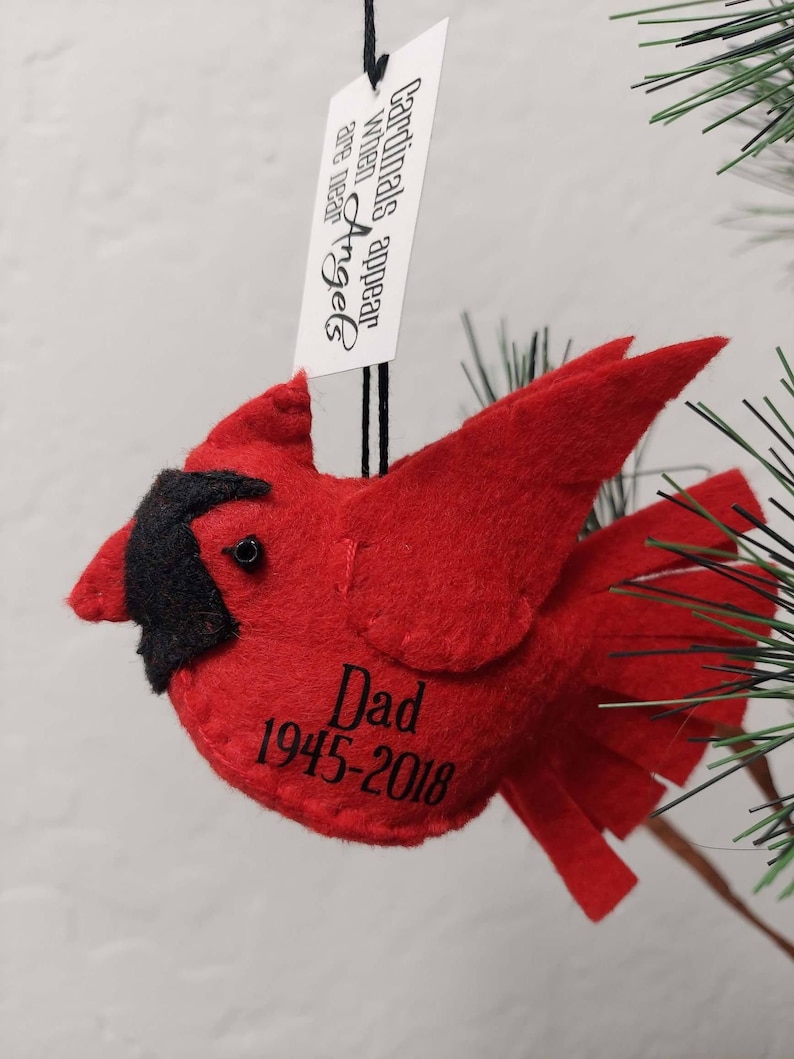 Custom Personalized Felt Cardinal Ornament | Etsy