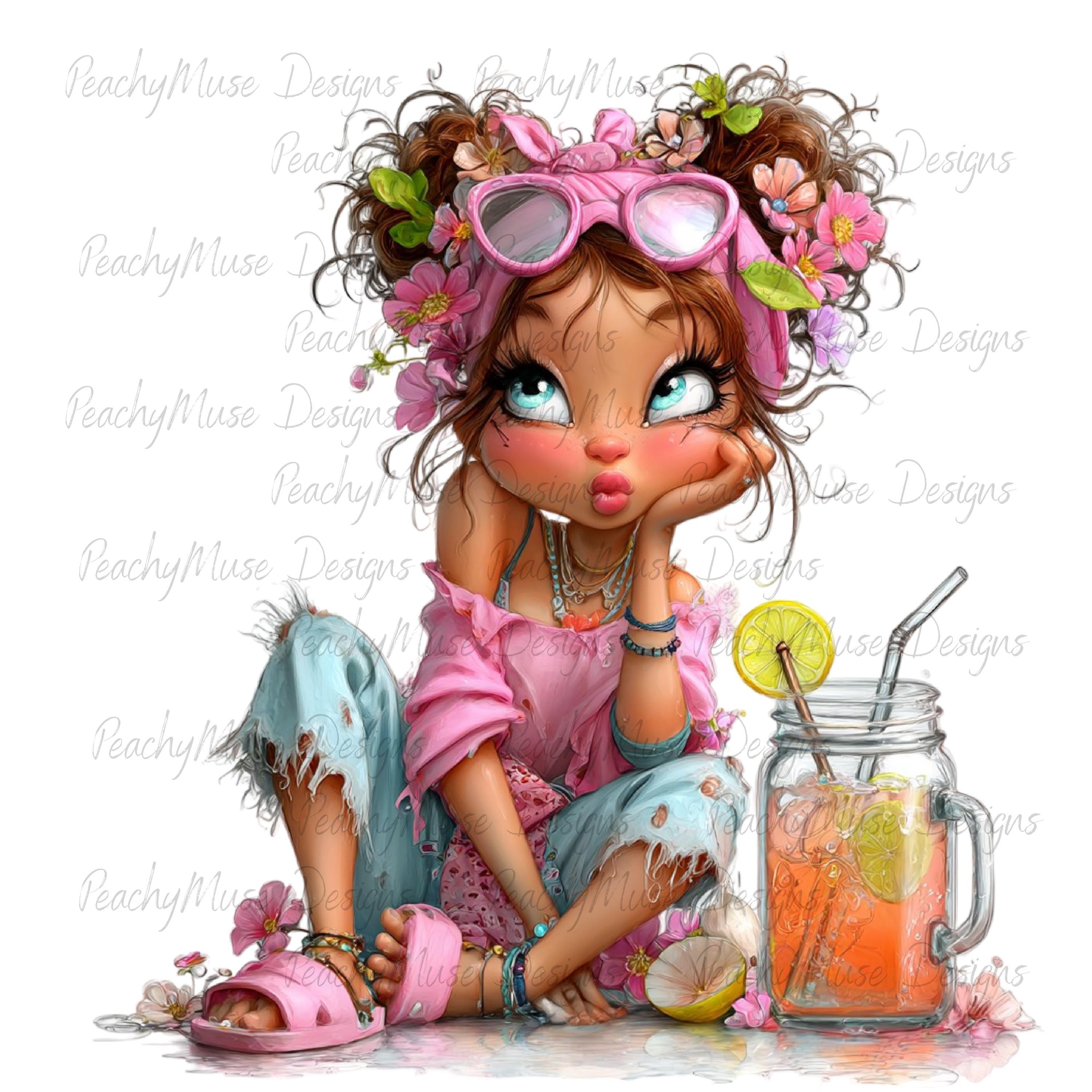 55 PNG Summer Girls Clipart PNG – Watercolor Beach Kids Set – Digital ...