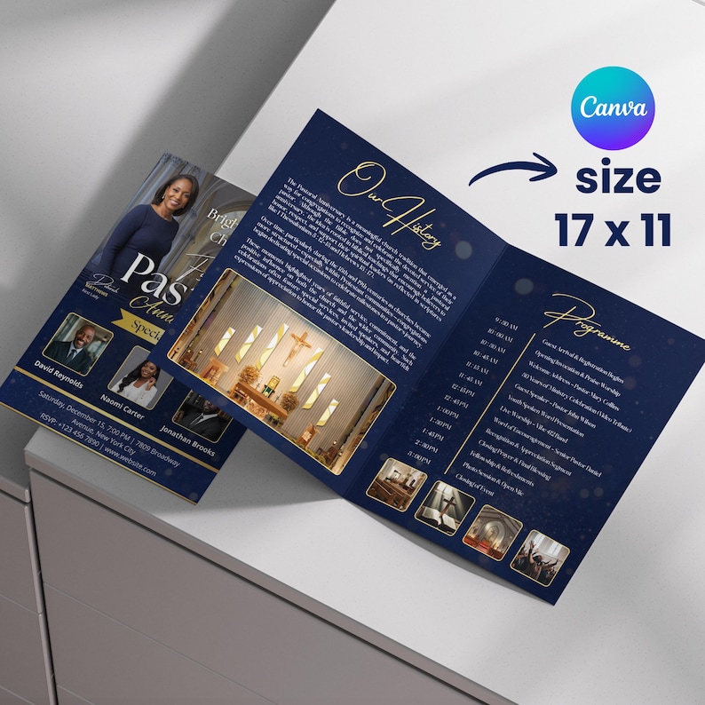 Church Program Template Canva Editable Pastoral Anniversary Program ...