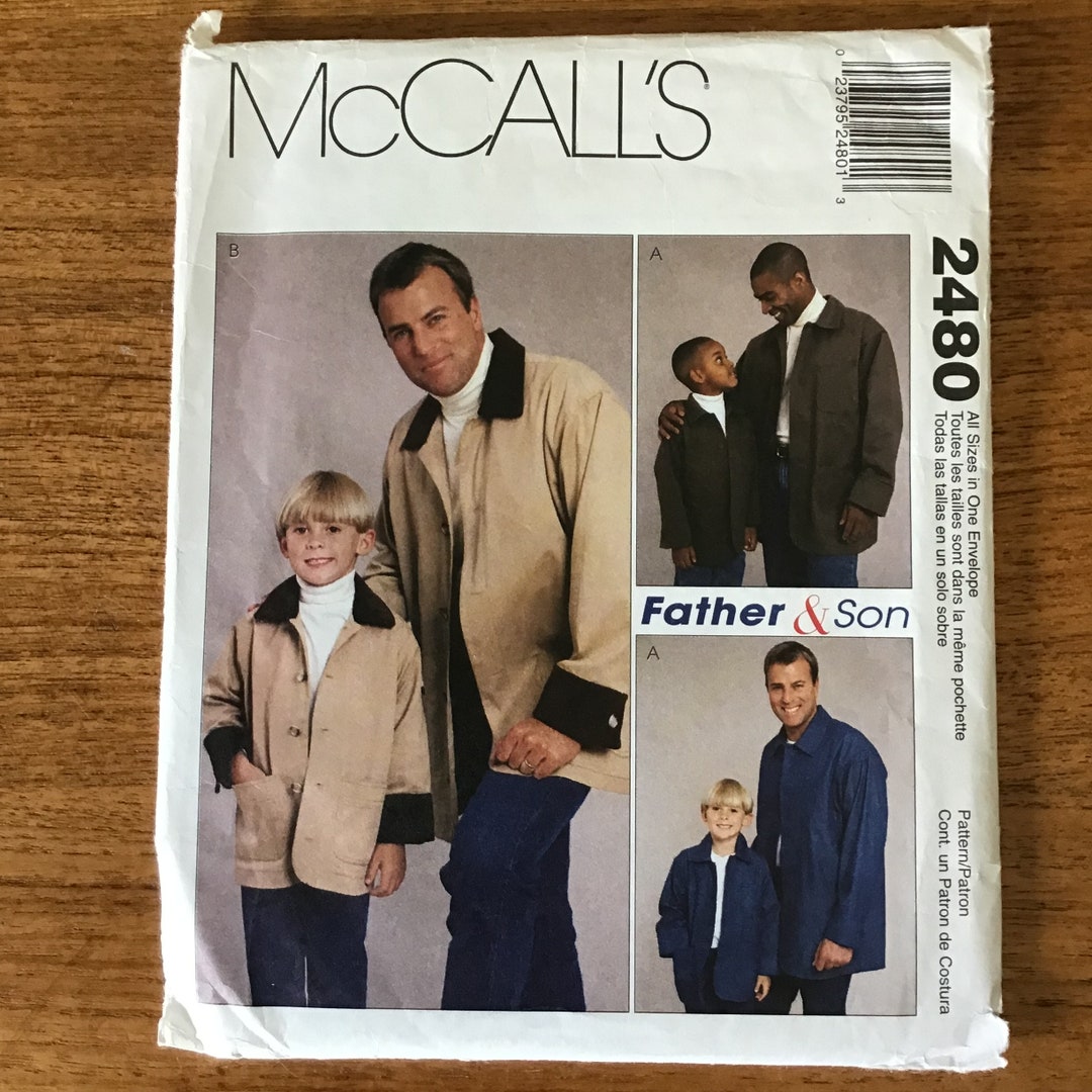 Father and Son Jacket Pattern Mccalls 2480 UNCUT Men S M L - Etsy Canada