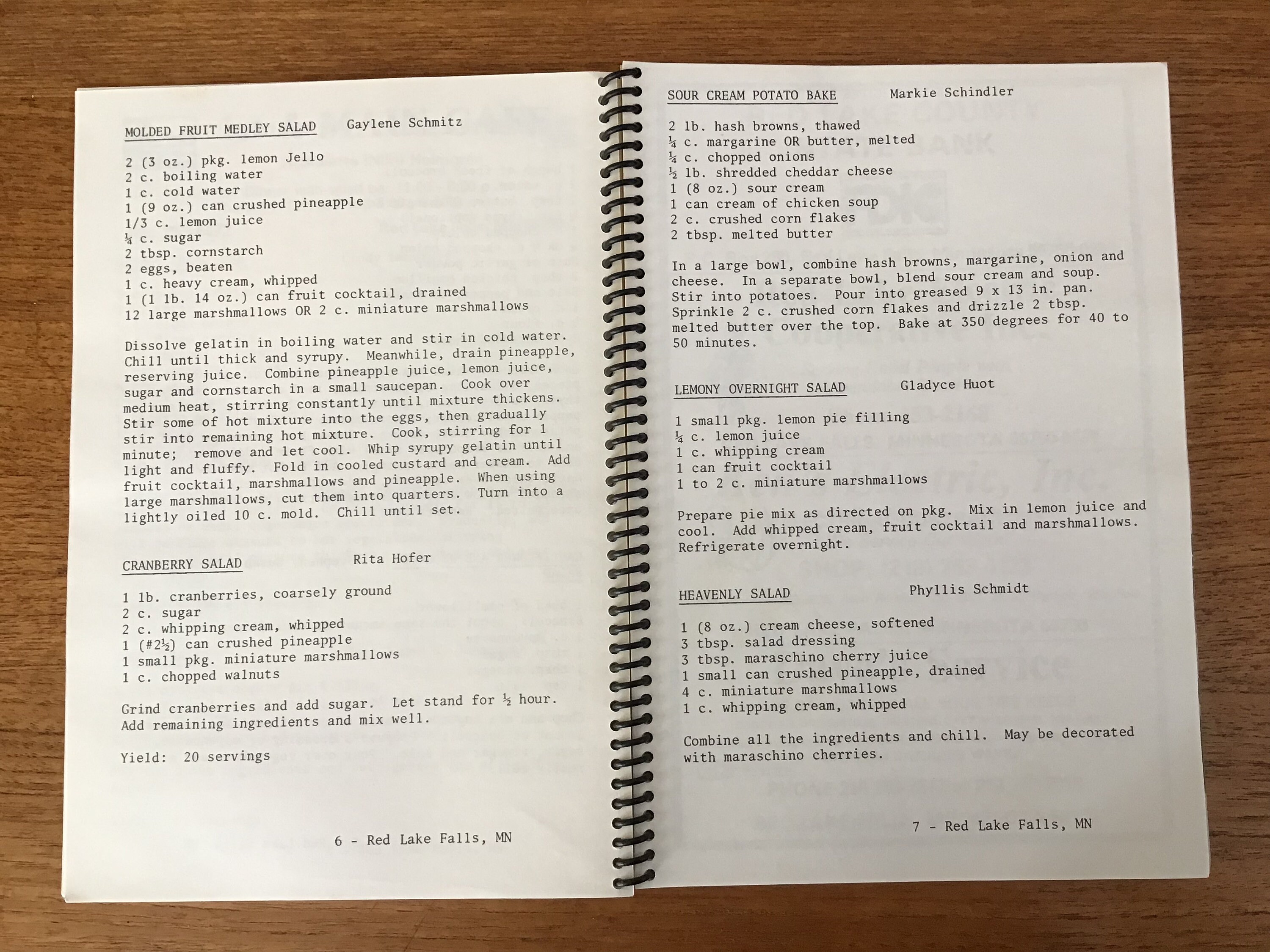 Favorite Recipes St Joseph’s Parish Guild Red Lake Falls Minnesota Cook ...