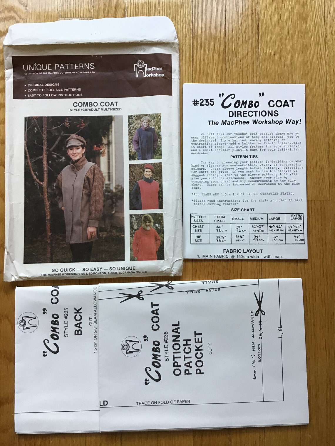 Adult Coat Pattern Macphee Combo Coat XS XL UNCUT Unisex His - Etsy Canada