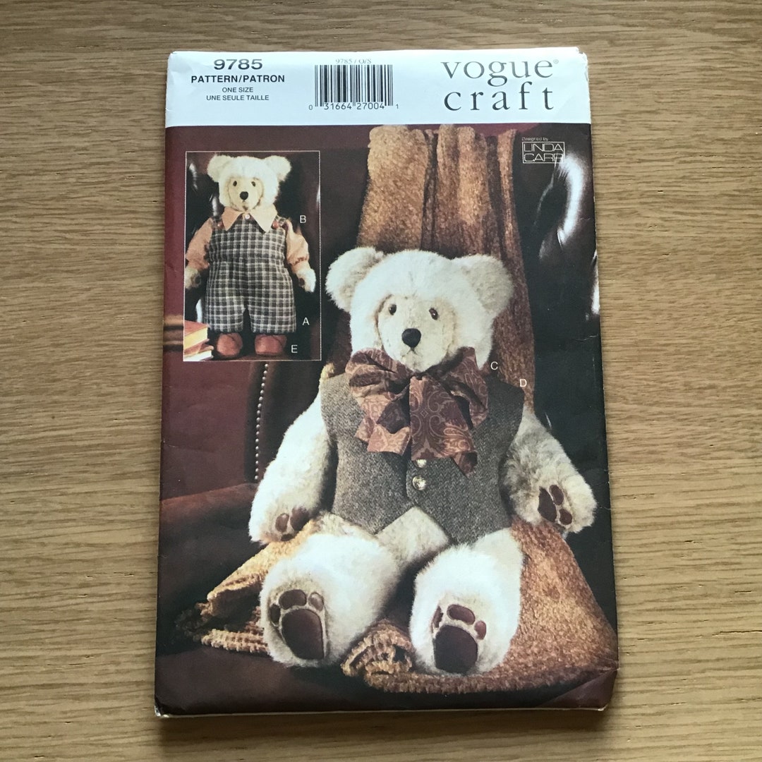 Vogue Bear and Clothes Pattern Vogue 9785 Heirloom Bear Pattern UNCUT ...