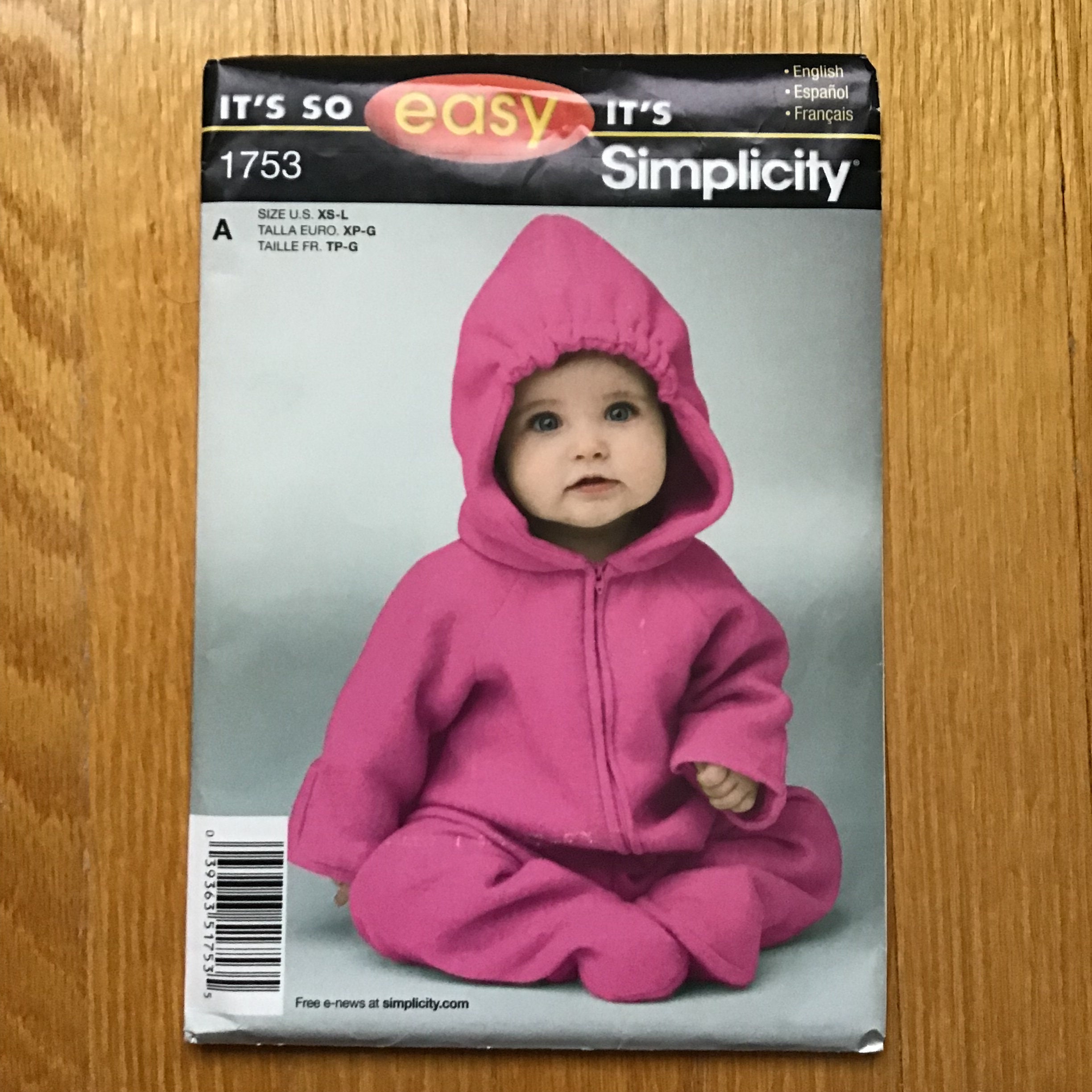 Easy Baby Sleeper Pattern Simplicity 1753 Size XS S M L UNCUT - Etsy