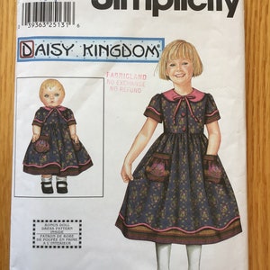 Daisy Kingdom Childs Dress and Doll Dress Pattern Simplicity 9845 Size ...