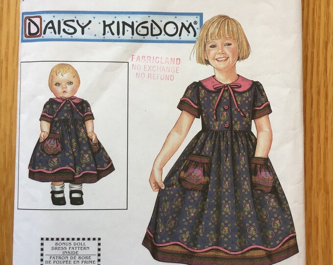 Daisy Kingdom Childs Dress and Doll Dress Pattern Simplicity 9845 Size ...