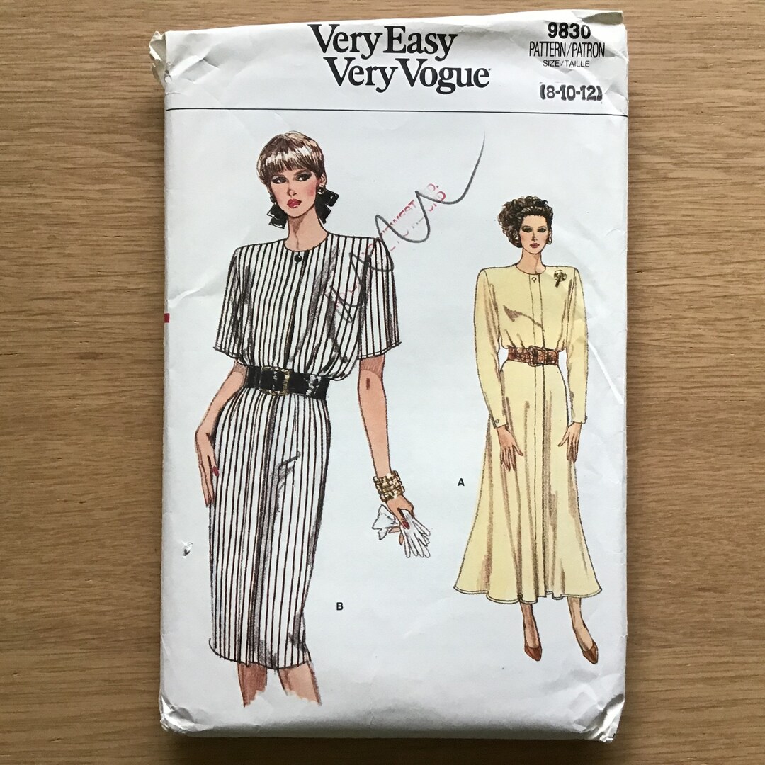 Very Easy 1980s Dress Pattern Vogue 9830 Size 8 12 UNCUT - Etsy