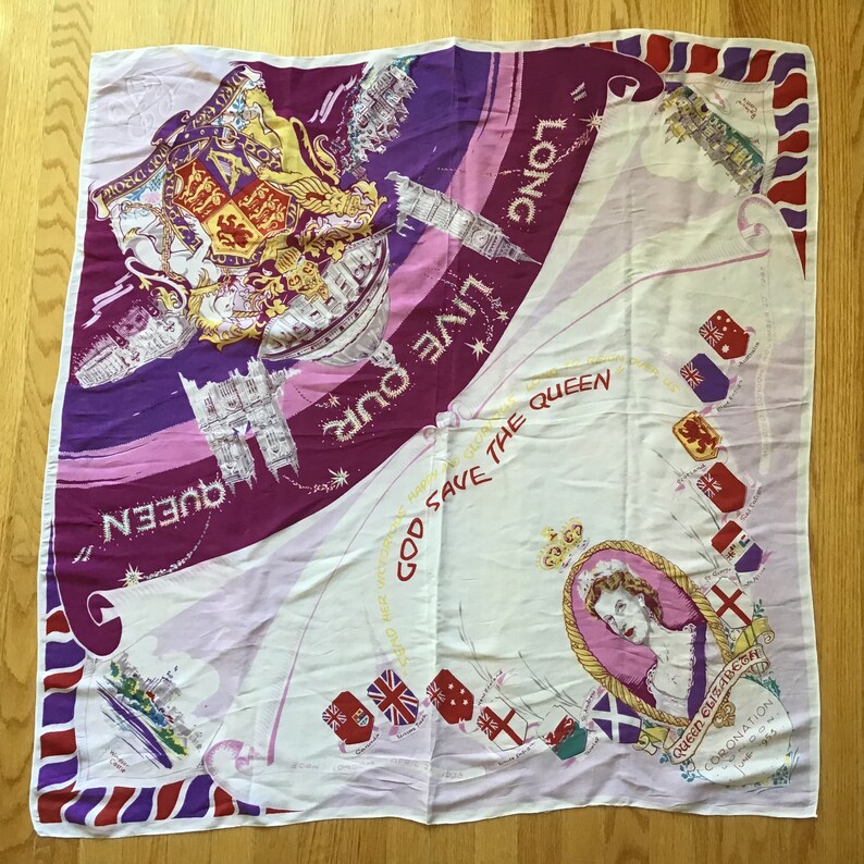 Coronation Scarf Queen Elizabeth II June 2nd 1953 RARE - Etsy