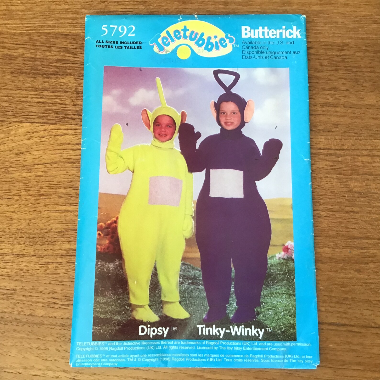 Teletubbies Costume Pattern Dipsy Tinky Winky Children Butterick 5792 ...