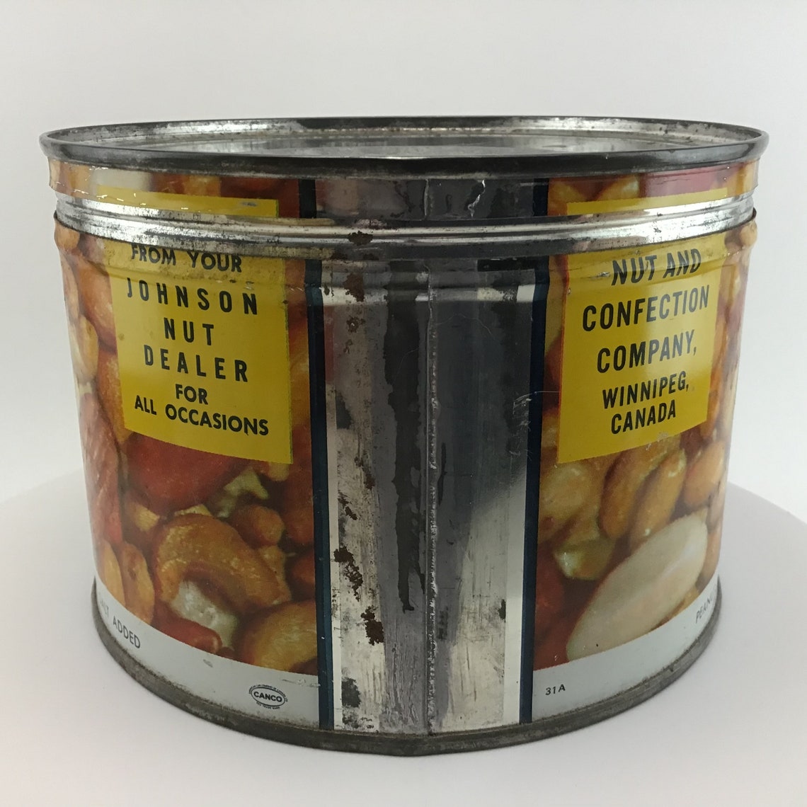 Vintage Nut Tin Johnsons Home Treat Mixed Nuts Tin Movie Prop - Etsy
