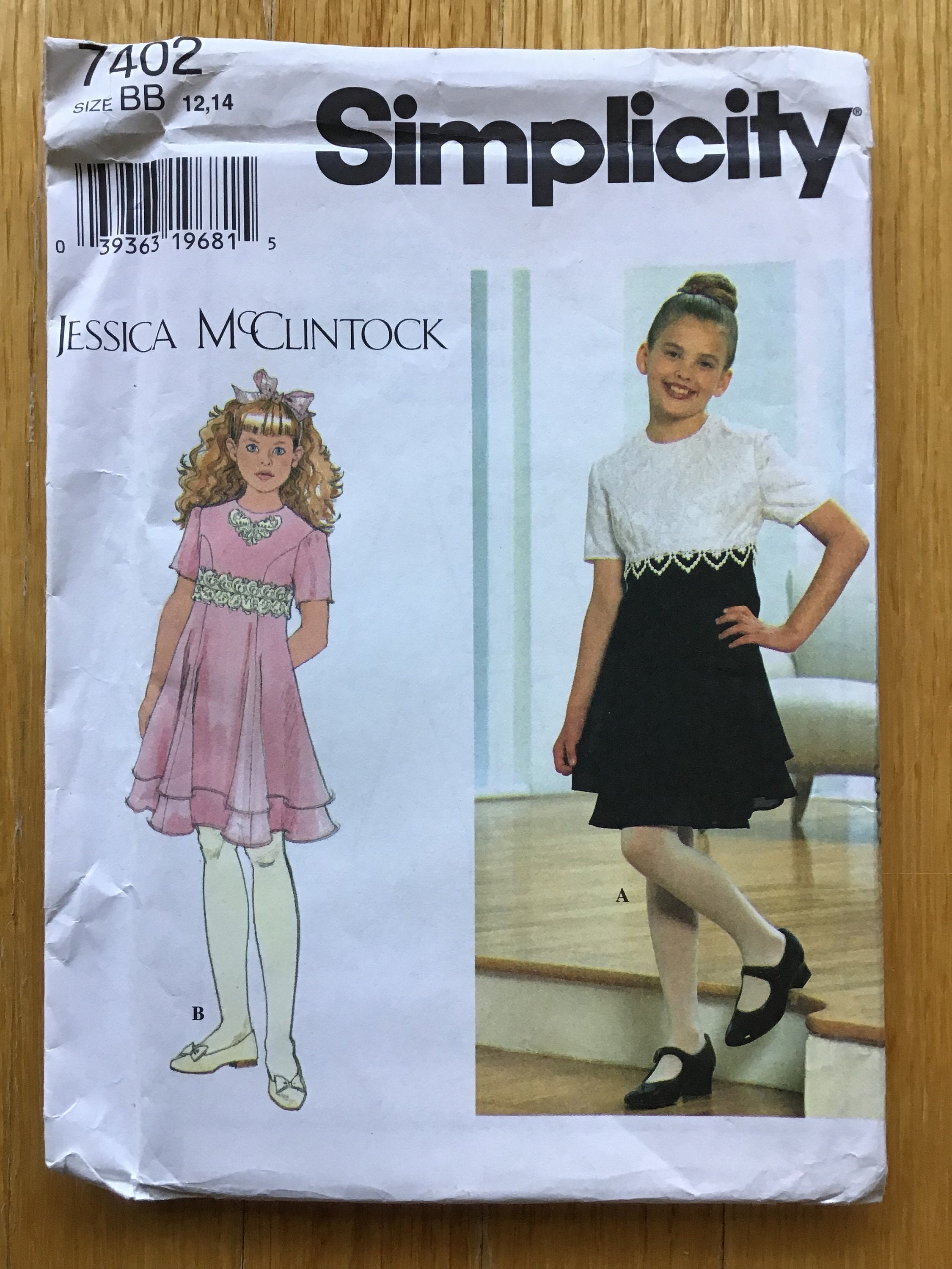 Girls Party Dress Pattern Size 12 14 Simplicity 7402 Jessica - Etsy