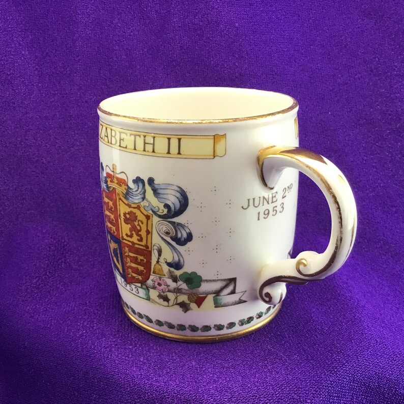 Coronation Cup Mug Queen Elizabeth II Foley Bone China June - Etsy