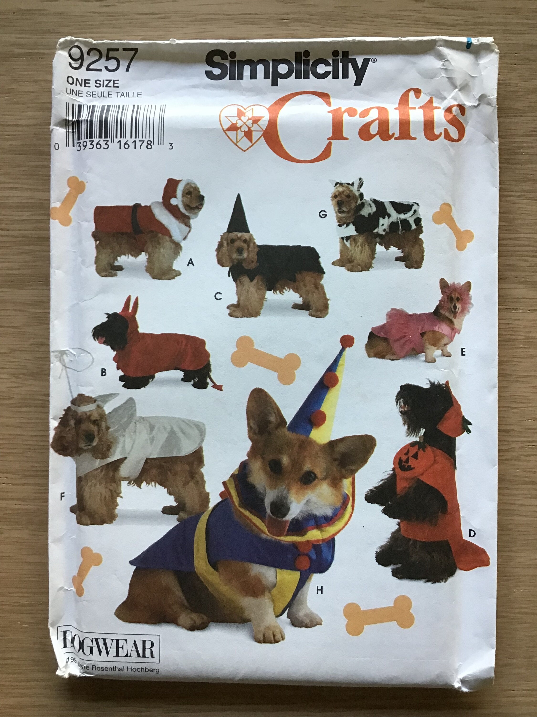 Dog Costumes Pattern Simplicity 9257 One Size Back Measurement 16 18 ...