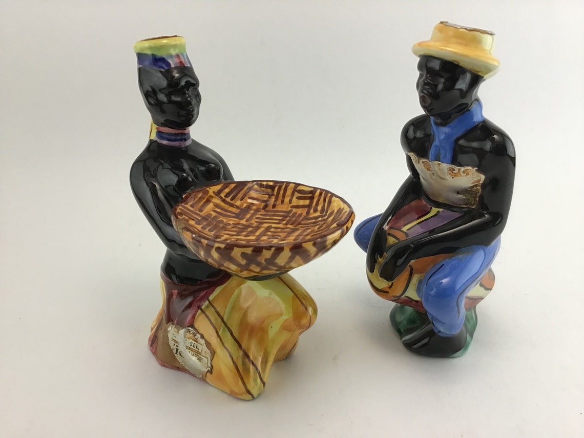 Drioli Liquor Decanters Man With Conga Drum and Woman With | Etsy