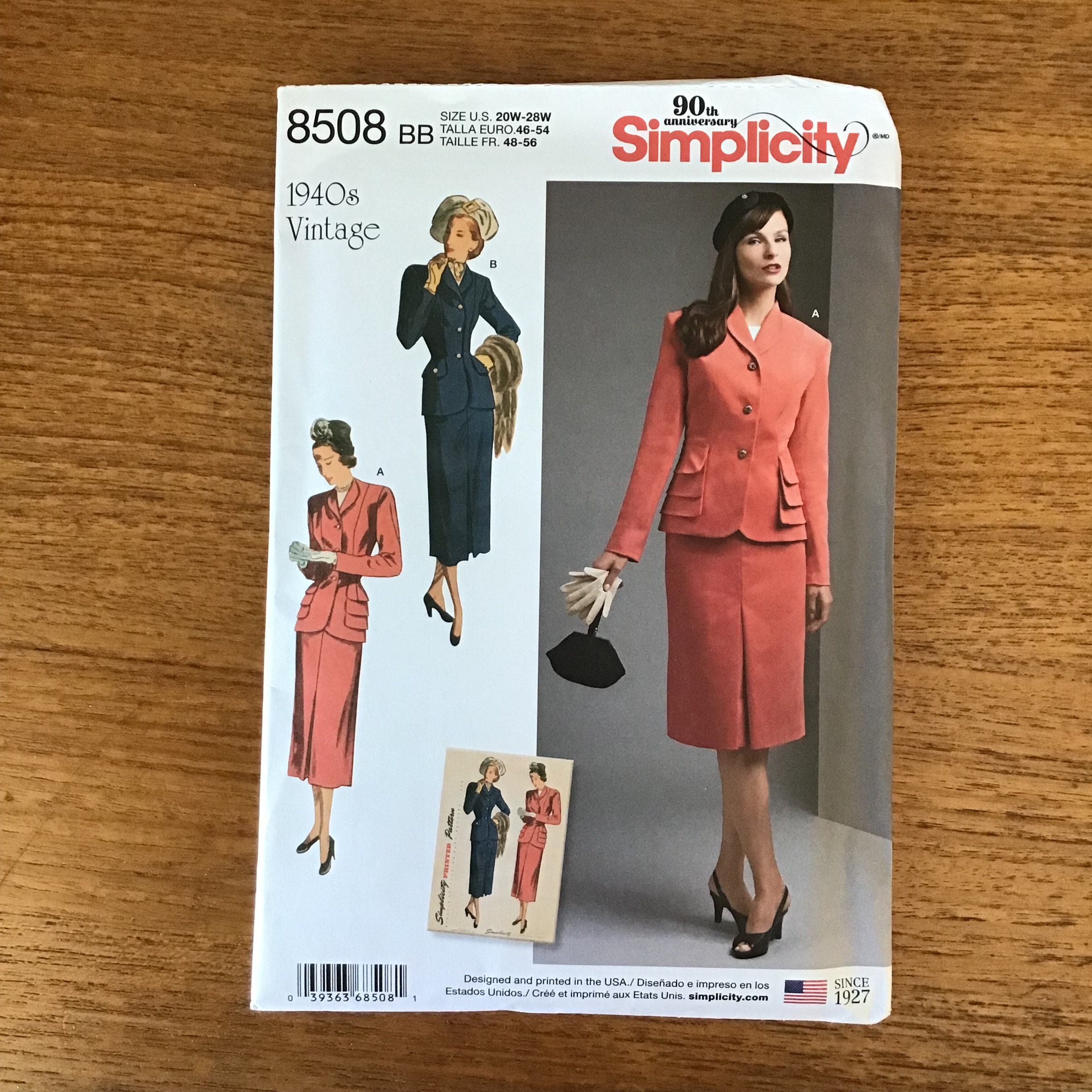 Retro 1940s Suit Pattern Simplicity 8508 UNCUT Reissue Modern - Etsy