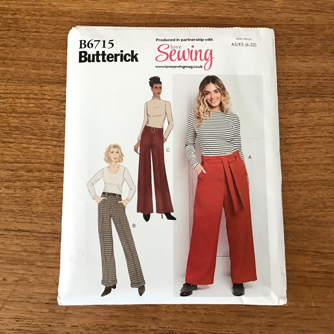 Misses Easy High Waist Pants Pattern Butterick 6715 Size 6 22 UNCUT - Etsy