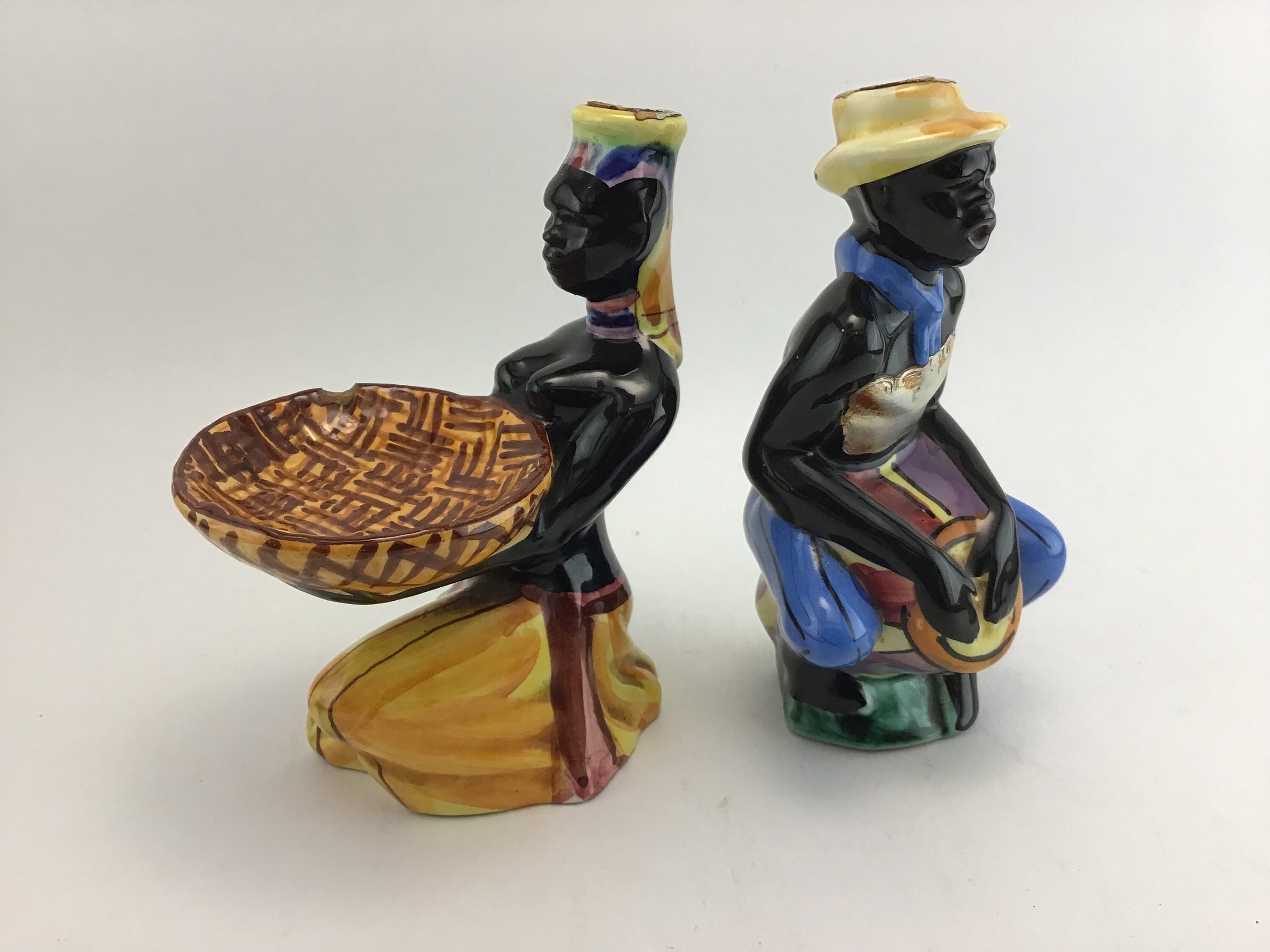 Drioli Liquor Decanters Man With Conga Drum and Woman With - Etsy
