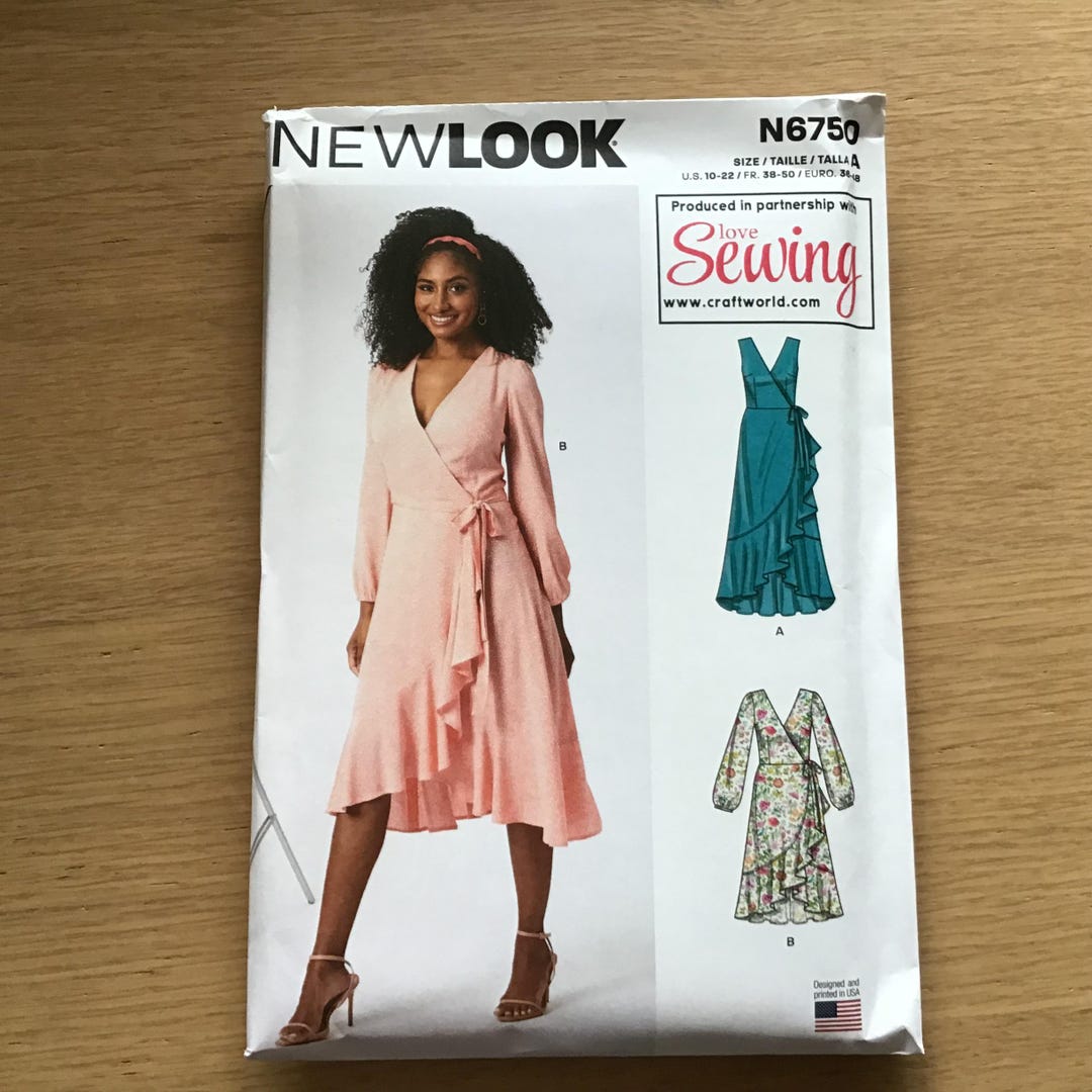 Misses Wrap Dress Pattern New Look 6750 UNCUT Size 10 - 22 - Etsy