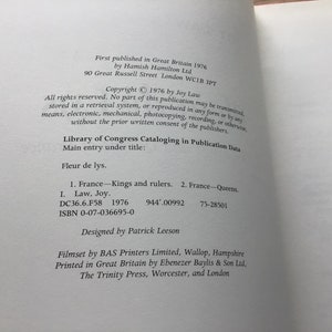 Fleur De Lys the Kings & Queens of France by Joy Law Hardcover - Etsy