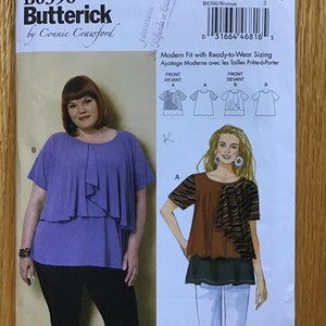 Plus Size Tops Pattern Butterick 6396 XXL 1X 2X 3X 4X 5X 6X UNCUT - Etsy