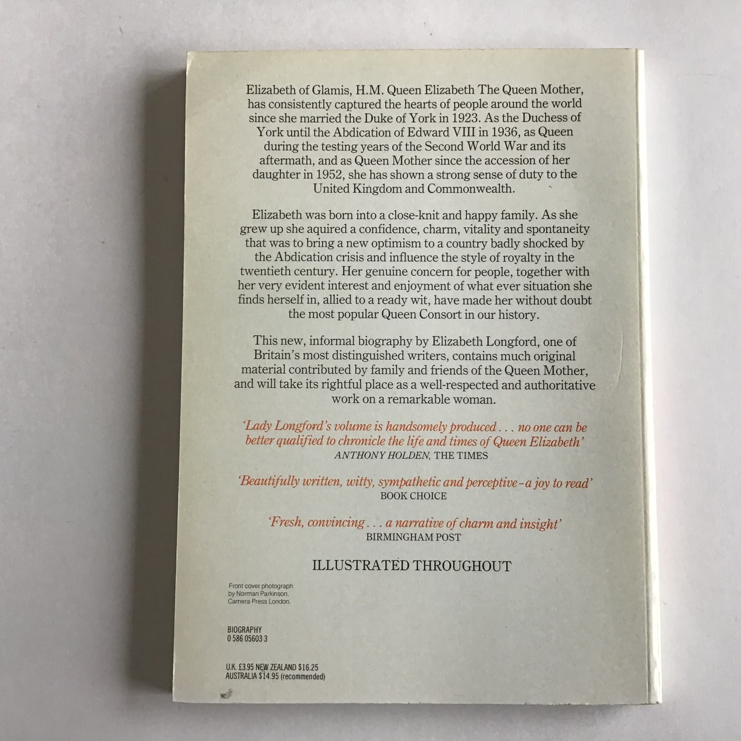 Queen Mother A Biography by Elizabeth Longford Softcover - Etsy