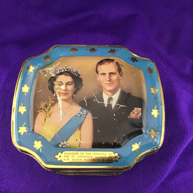 Queen Elizabeth II St Lawrence Seaway Tin George Horner 1959 Made in ...