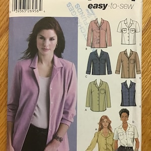 Button Front Shirt Pattern Simplicity 5455 Size 14 - 22 UNCUT - Etsy
