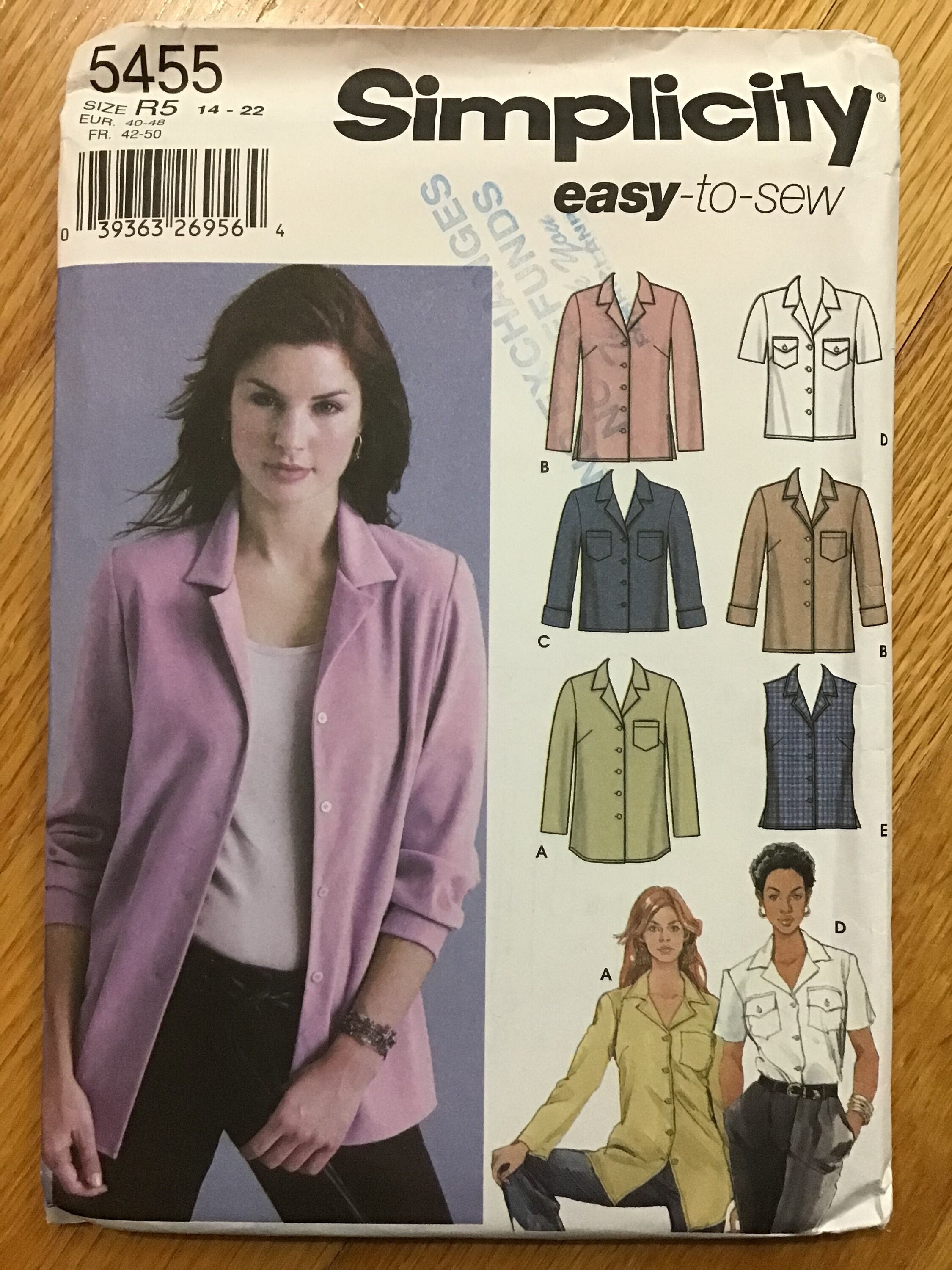 Patterns Simplicity 1538 Button Front Top Pattern UNCUT Sewing & Fiber ...