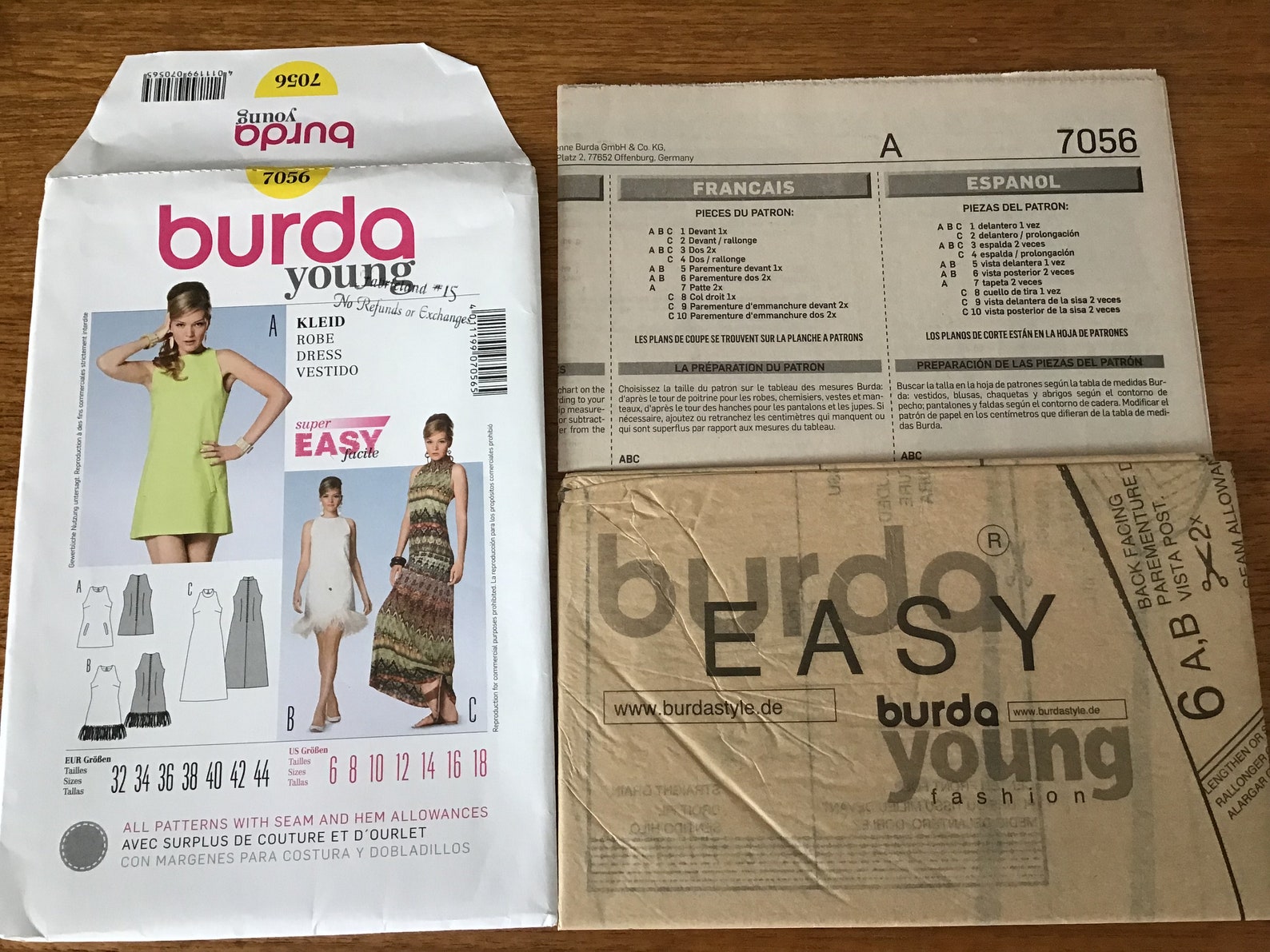 Misses Easy Maxi Dress Pattern Mini Dress Pattern Burda Young 7056 ...