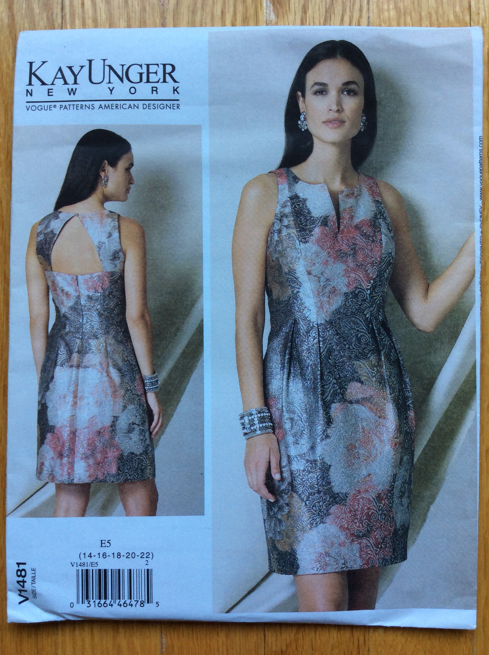 Misses Cocktail Dress Pattern Kay Unger Vogue American Designer 1481 ...