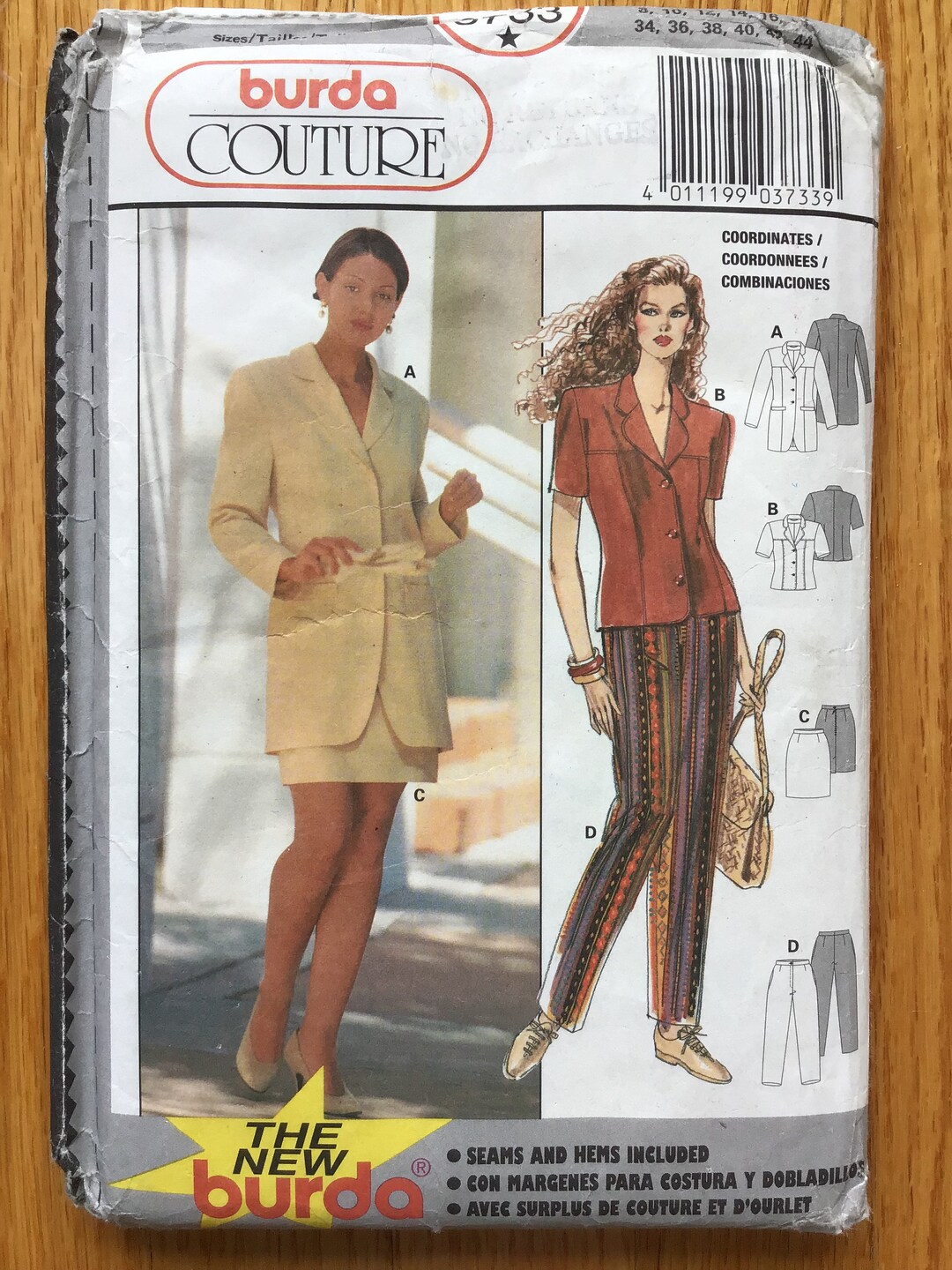Misses Jacket Skirt and Pants Pattern Burda Couture 3733 UNCUT - Etsy
