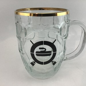 Curling Motif Glass Beer Mug Tankard Mid-century - Etsy