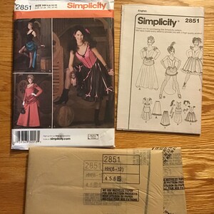 Steampunk Burlesque Costume Pattern Misses Size HH 6 12 Simplicity 2851 ...