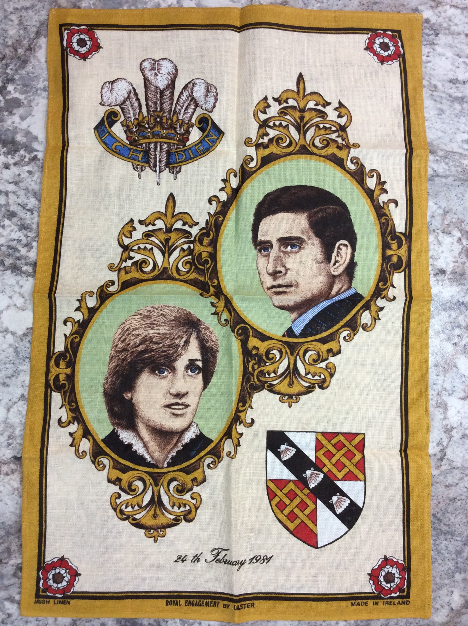 Royal Wedding Tea Towel Engagement Prince Charles Lady Diana - Etsy