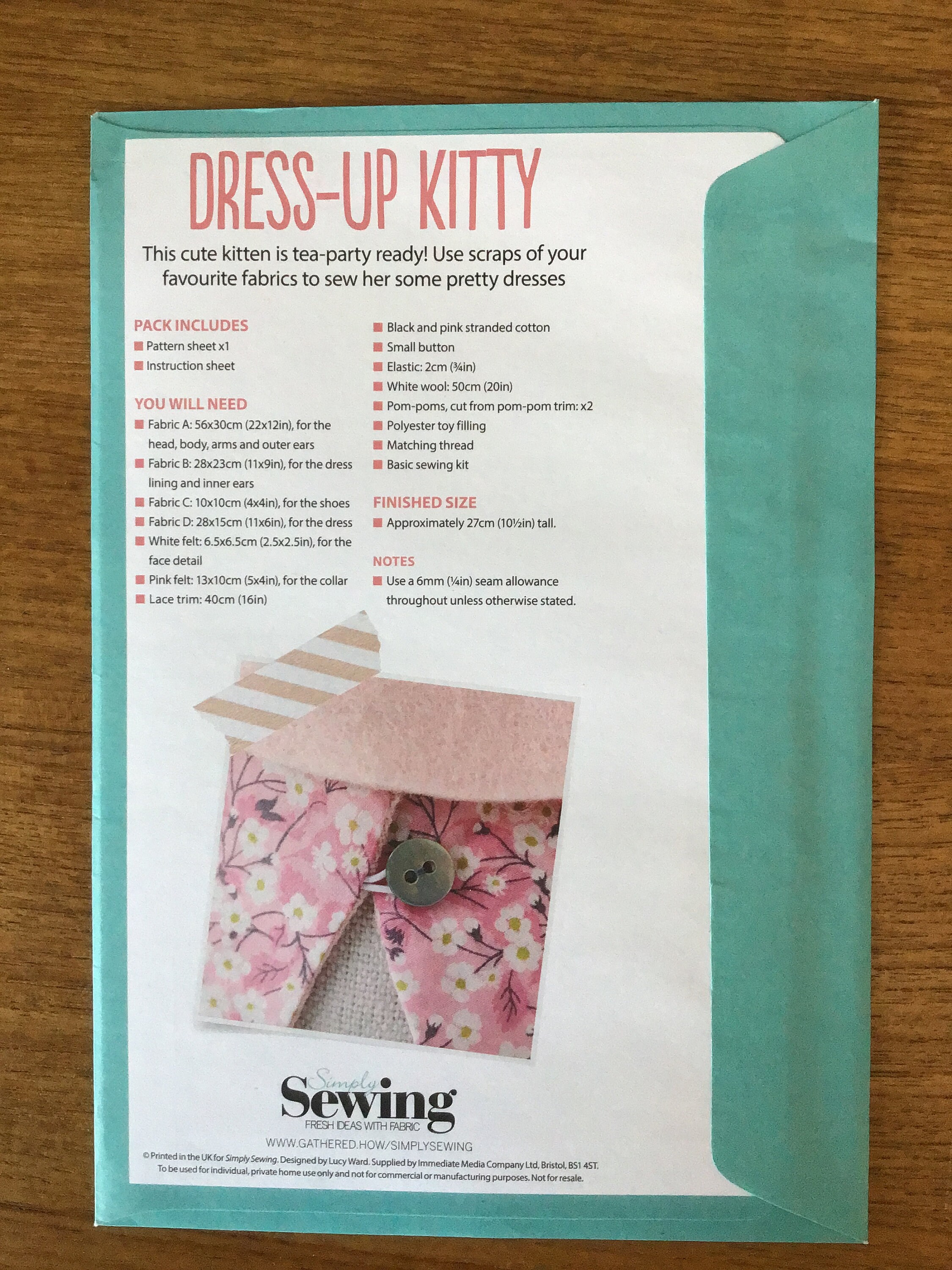 Dress up Kitty Stuffed Toy Pattern UNCUT Easy Anthropomorphic Cat - Etsy
