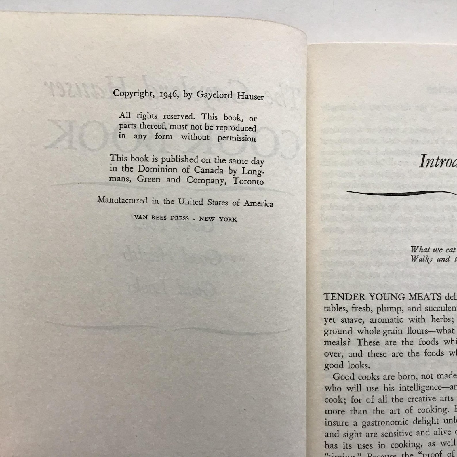 Gayelord Hauser Cook Book 1946 First Edition Hardcover Good Food Good ...