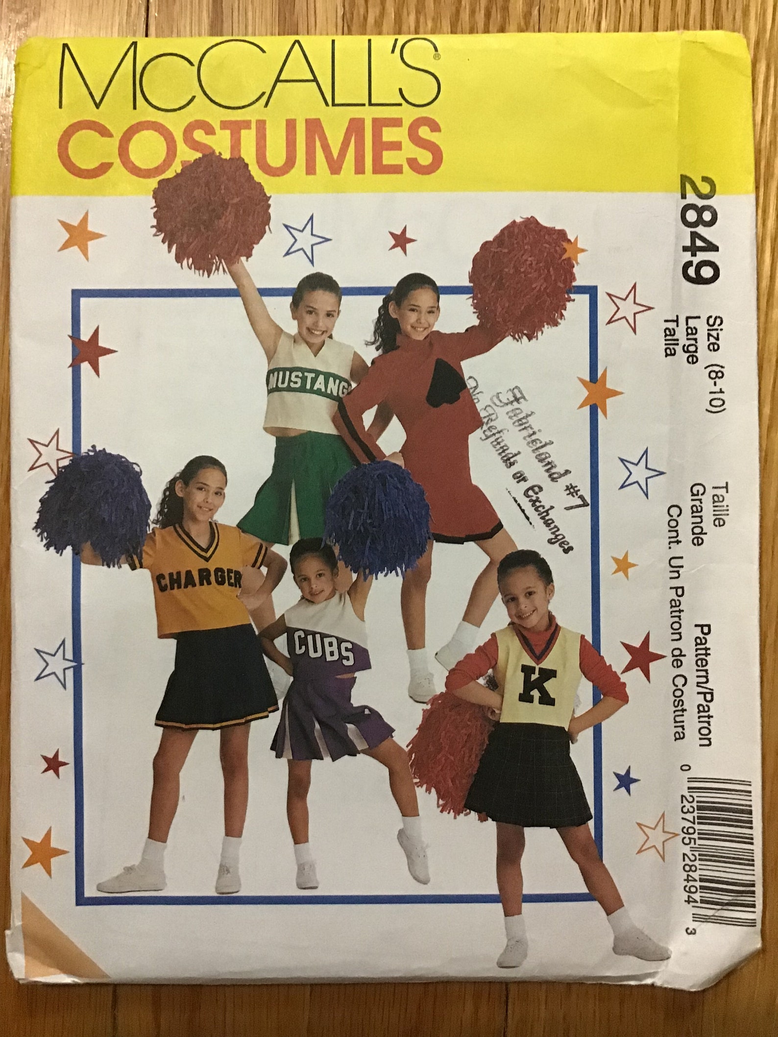 Girls Cheerleader Costume Pattern Mccalls 2849 Uncut Etsy Canada