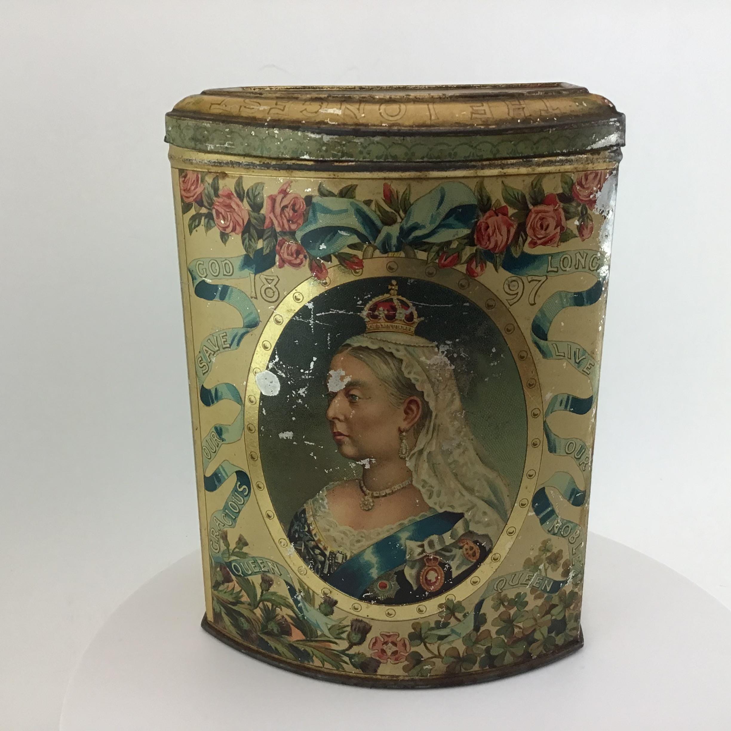 Queen Victoria Longest Reign Tin 1838 1897 Diamond Jubilee Hinged Lid ...