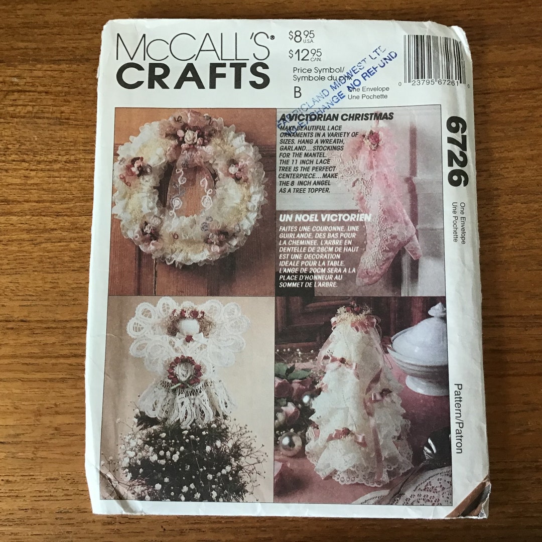 Victorian Christmas Pattern UNCUT Mccalls 6726 Wreath Angel Tree Topper ...
