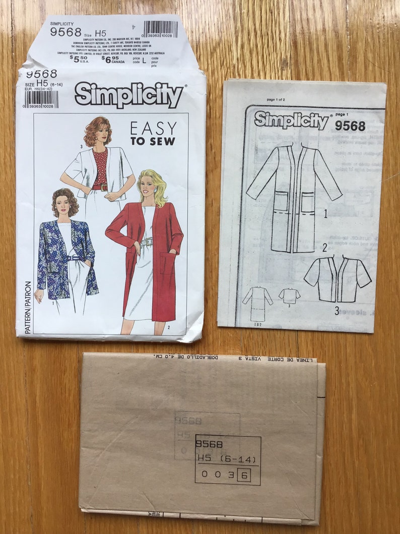 Misses Easy Jacket Pattern Simplicity 9568 Size 6 14 UNCUT - Etsy