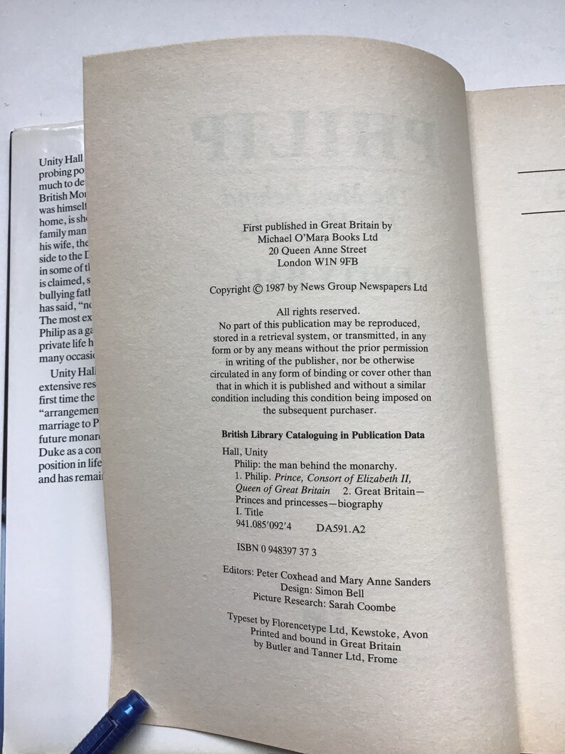 Philip the Man Behind the Monarchy by Unity Hall Hardcover - Etsy