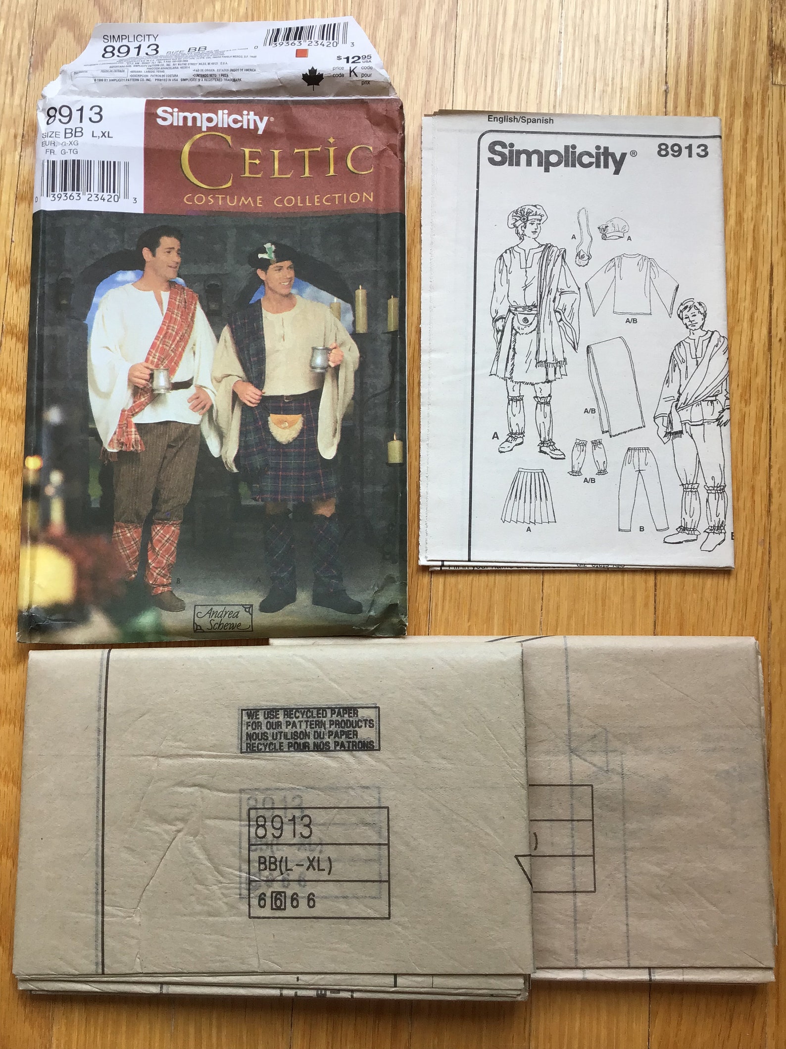 Mens Scottish Costume Pattern Simplicity 8913 Size L XL UNCUT - Etsy