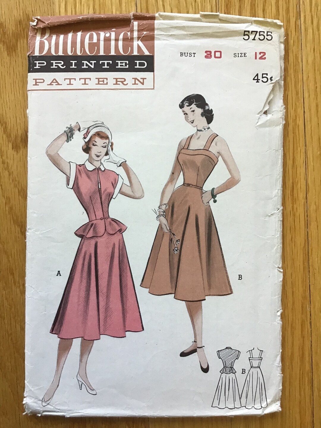 1950s Sundress and Jacket Pattern Butterick 5755 Bust 30 - Etsy