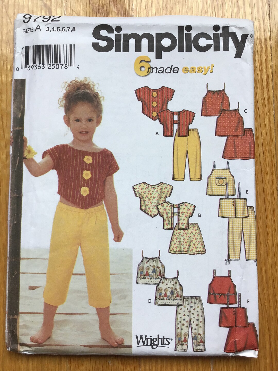 Girls Top Skirt and Capri Pants Pattern Simplicity 9792 Size 3 - Etsy