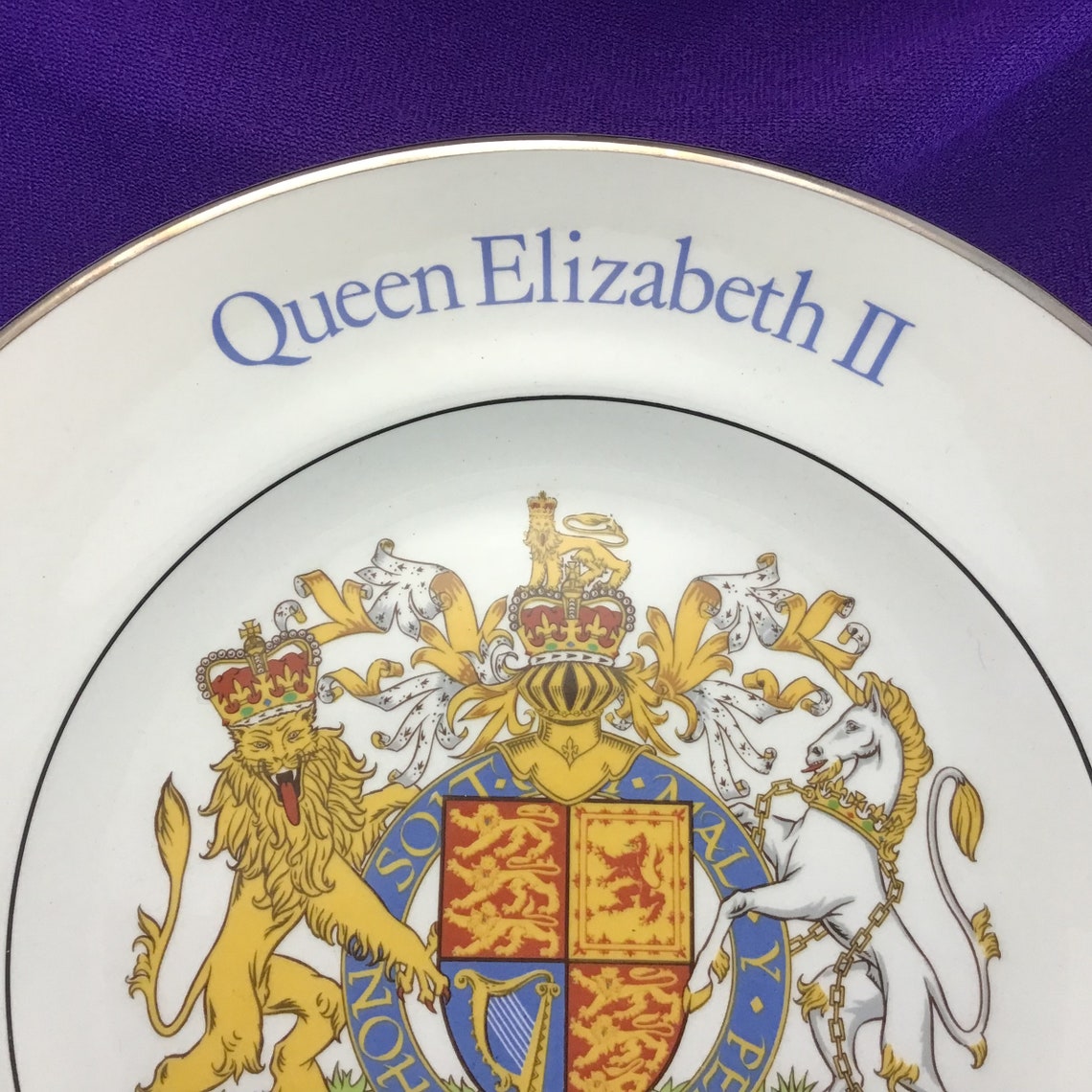 Queen Elizabeth II Silver Jubilee Plate 1952 1977 Pride of Britain Wood ...
