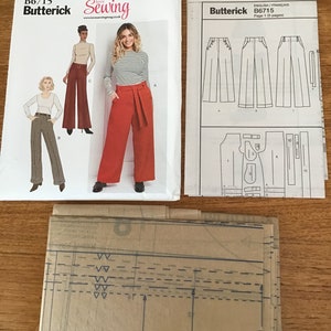 Misses Easy High Waist Pants Pattern Butterick 6715 Size 6 22 UNCUT - Etsy